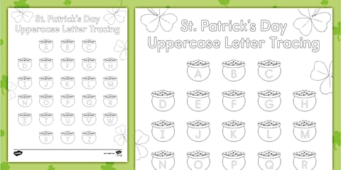 St. Patrick's Day Lowercase Alphabet Tracing Worksheet