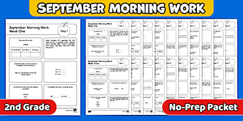 Second Grade February Morning Work Pack