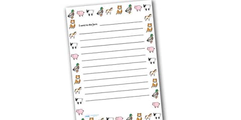 Farm Themed Letter Writing Worksheet