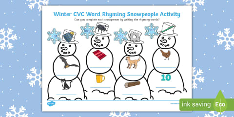 Winter CVC Word Maze