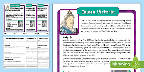 KS2 Queen Victoria Fact File and Quiz