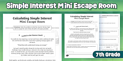 Seventh Grade Simple Interest Worksheet