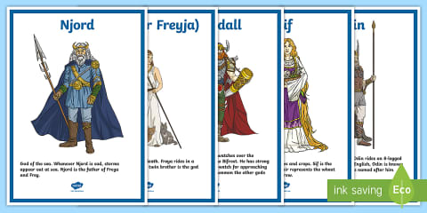 Norse/Viking Gods and Goddesses Fact File Template Pack