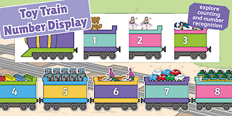 Count the Spots on Trains 1-20 Display Cut-Outs