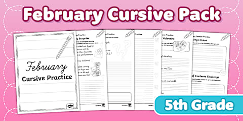 Fifth Grade Monthly Cursive Bundle