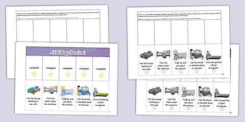 How to Make a Bed Cut and Stick Sequencing Activity