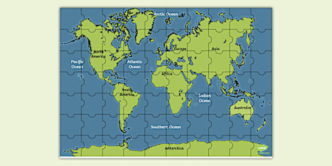 World Map Printable Puzzle
