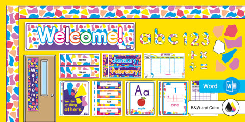 Muted Rainbows Classroom Calendar Bulletin Board Display Pack