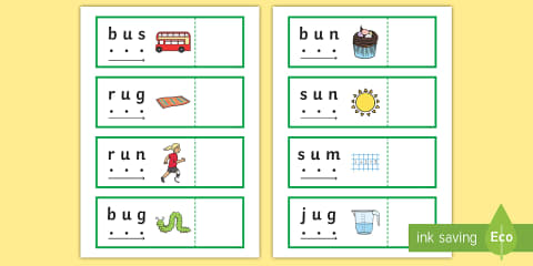CVC 'u' Sound Word Cards