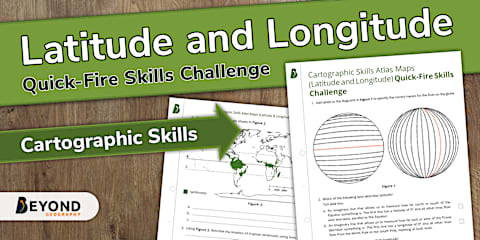 Latitude and Longitude Map Practice Worksheet for 6th-8th Grade