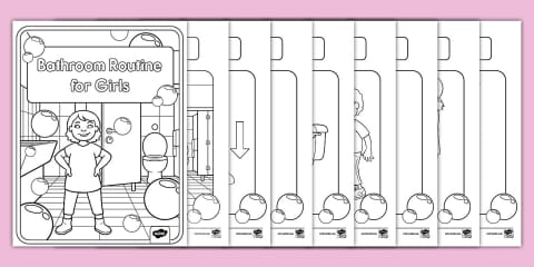Bathroom Routine Coloring Booklet for Boys