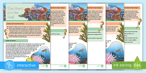Describe the Coral Reef Worksheet
