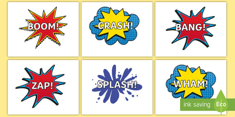 Onomatopoeia Comic Cut and Stick Worksheet