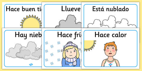 Weather Word and Picture Matching Worksheet English/Spanish