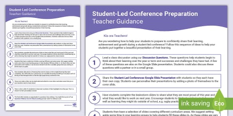 Student-Led Conference Worksheet