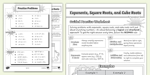 Exponents – Revision Activity Sheet