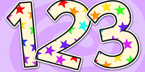 1-10 on Stars Number Strips