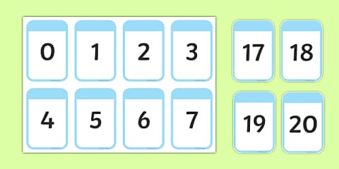 Large Number Cards 0-20