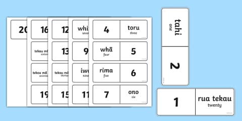 Te Reo Māori Numbers to 20 Writing Worksheets