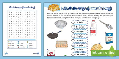 Level 5 Pancake Day Word Search
