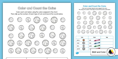 Kindergarten Identify the U.S. Coins Worksheet
