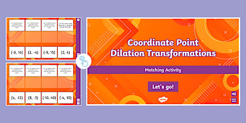 Eighth Grade Transformations on the Coordinate Plane Reference Sheet