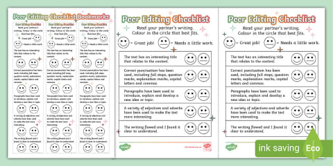 Narrative Writing Student Checklist for NAPLAN