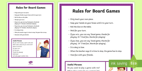 How to Play a Game Instructions Writing Frame