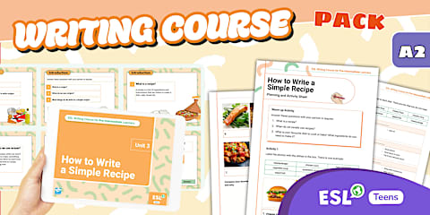 ESL Recipe Writing Activity [Kids, A2]