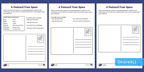 Space Postcard Writing Templates