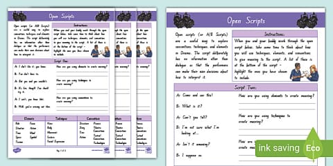 The Elements of Drama Intermediate Worksheet