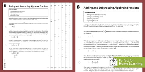 Solving Equations Containing Algebraic Fractions
