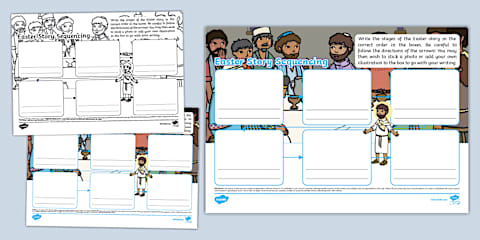 Holy Week Easter Story Sequencing Activity (Ages 5 - 7)