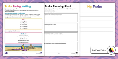 Tanka Poem Writing Template