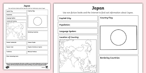 Japan Map Labeling Worksheet | ELA Resources | Twinkl USA