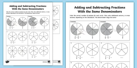 Comparing Fractions Worksheet for 3rd-5th Grade