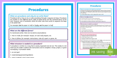 Procedure Language Types of Words | Procedural Writing Ideas