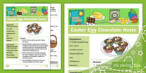Making Easter Egg Nests Sequencing Worksheet