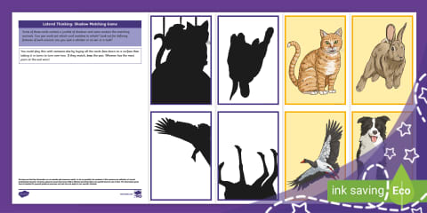 Animal-Themed Shadow Matching Cards