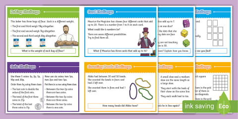 Maths Problems Challenge Cards | Maths Resources