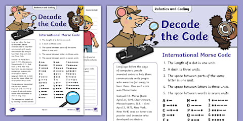 Morse Code Worksheets and Code-breaker Chart