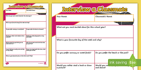 Interview a Friend Question Cards