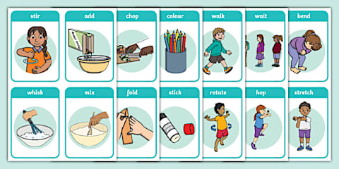 Instruction Verbs Display Posters
