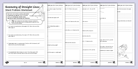 Geometry of Straight Lines Worksheet – Terminology Revision: Crossword ...