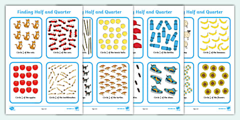 Fractions - Halves, Quarters and Eighths F-2