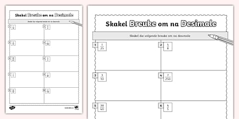 Graad 7: Ekwivalensie Tussen Gewone Breuke, Desimale en Persentasies
