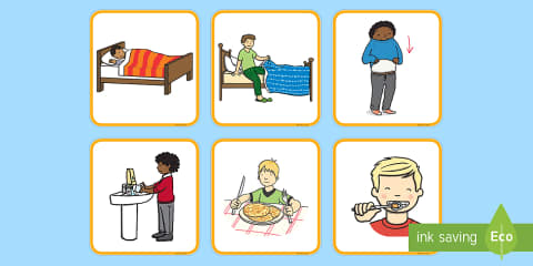 Sequencing Cards Girl Getting Ready for School