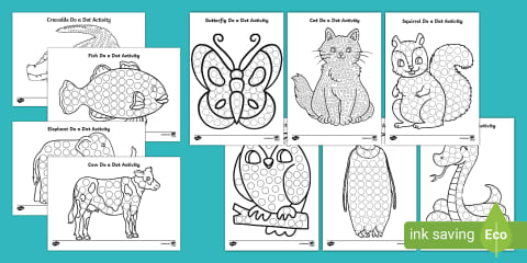 Safari Animals Button Placing Fine Motor Skills Activity