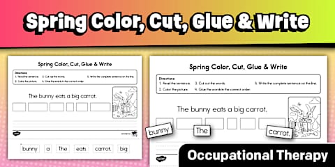 Spring Find, Color, and Write Worksheets for Occupational Therapy ...