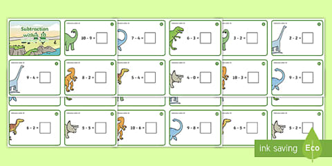 Dinosaur I Spy Subtraction Within 10 Activity
